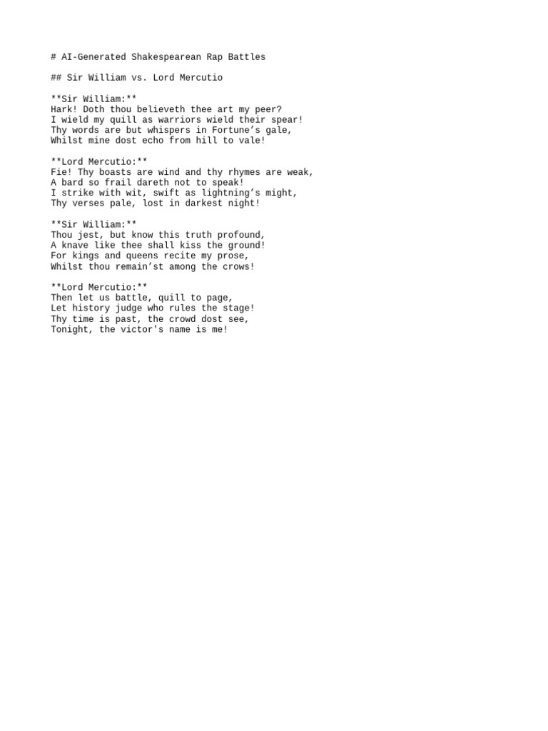 Shakespearean Rap Battles | PDF