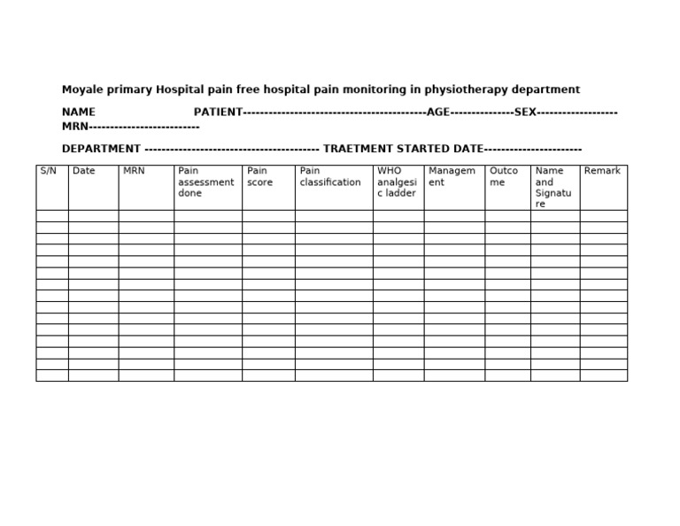 PPV-pain Monitoring Sheet | PDF