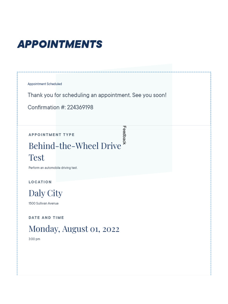 Appointments - Confirmation | PDF