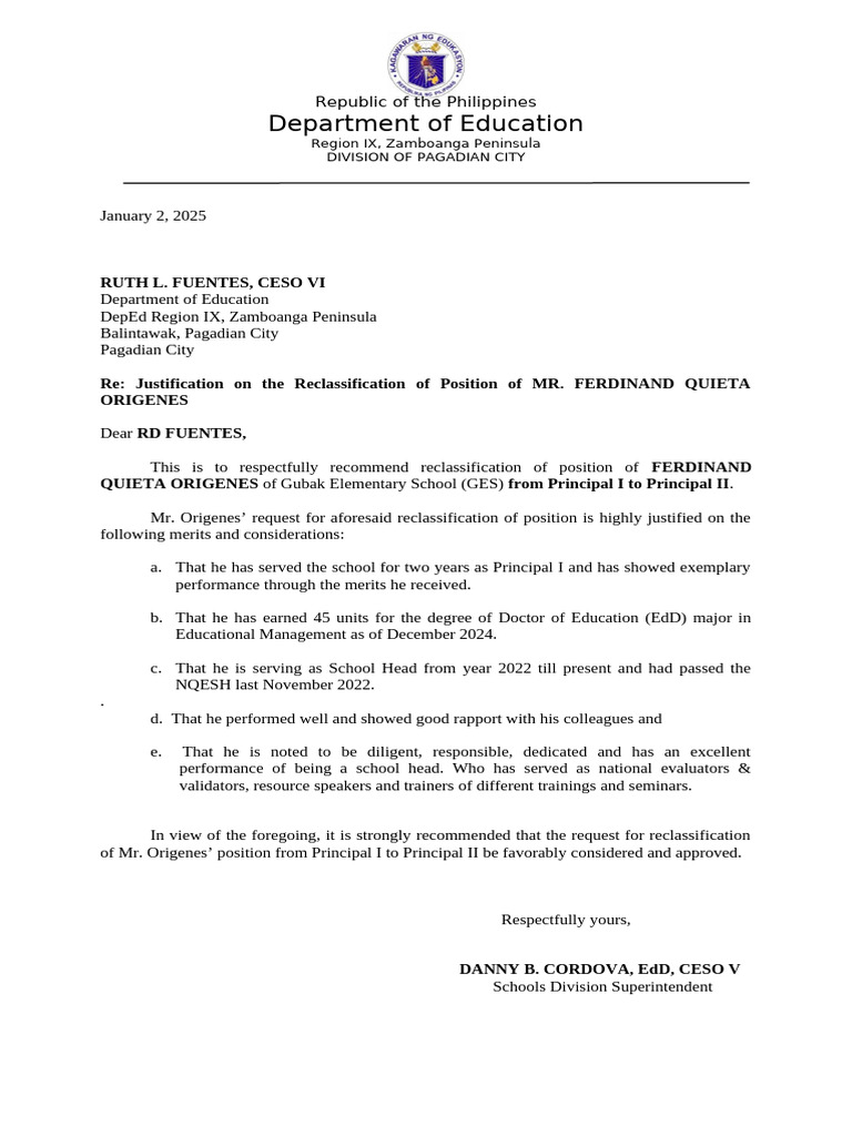 Justification of Reclassification | PDF