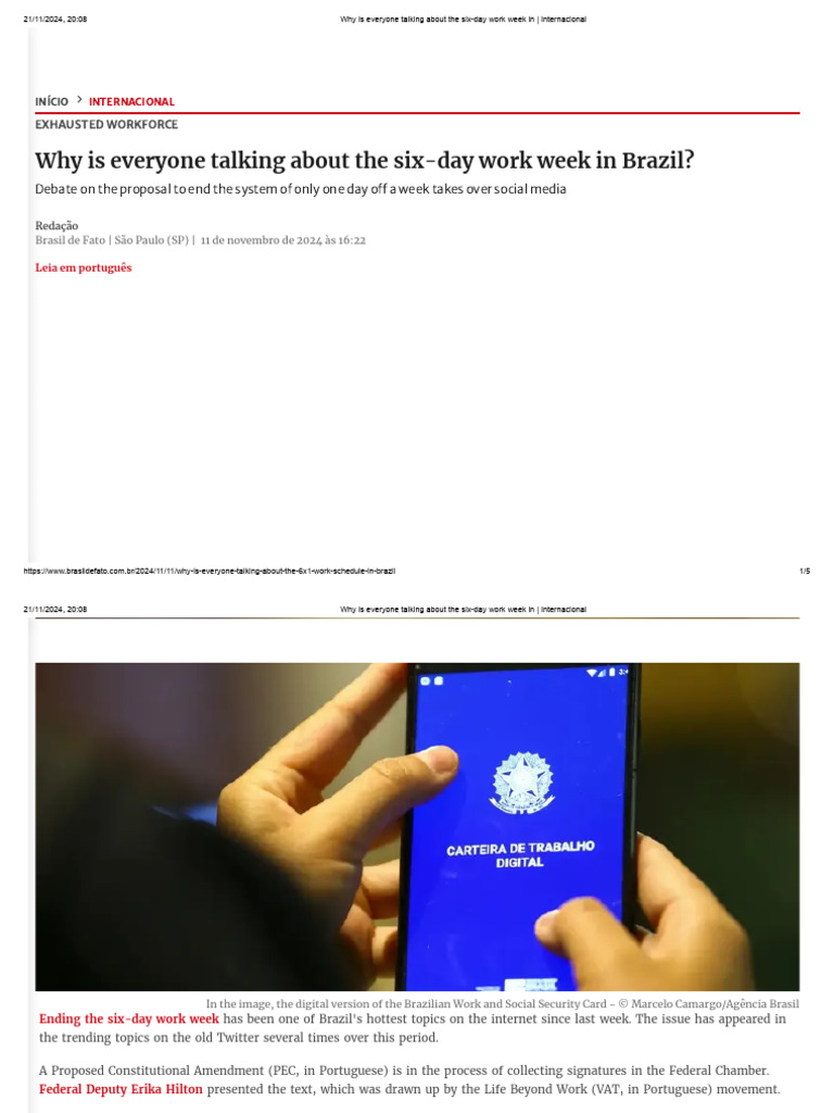 Why Is Everyone Talking About The Six-Day Work Week in - Internacional ...