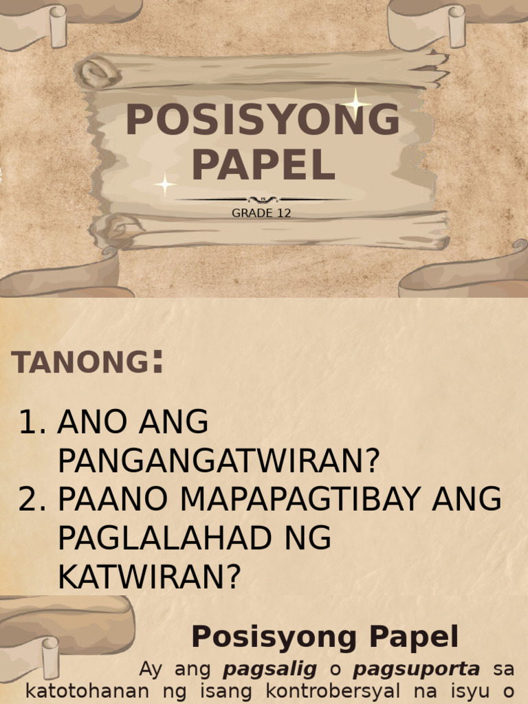 Posisyong Papel | PDF