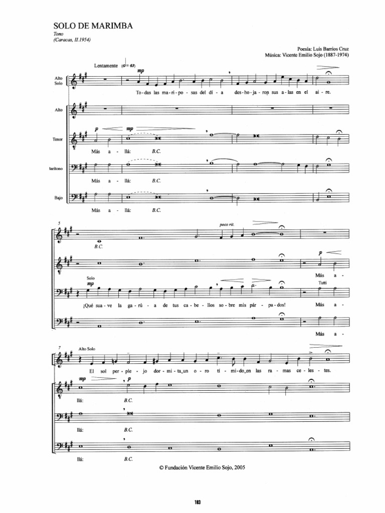 Solo de Marimba - V.E.Sojo | PDF