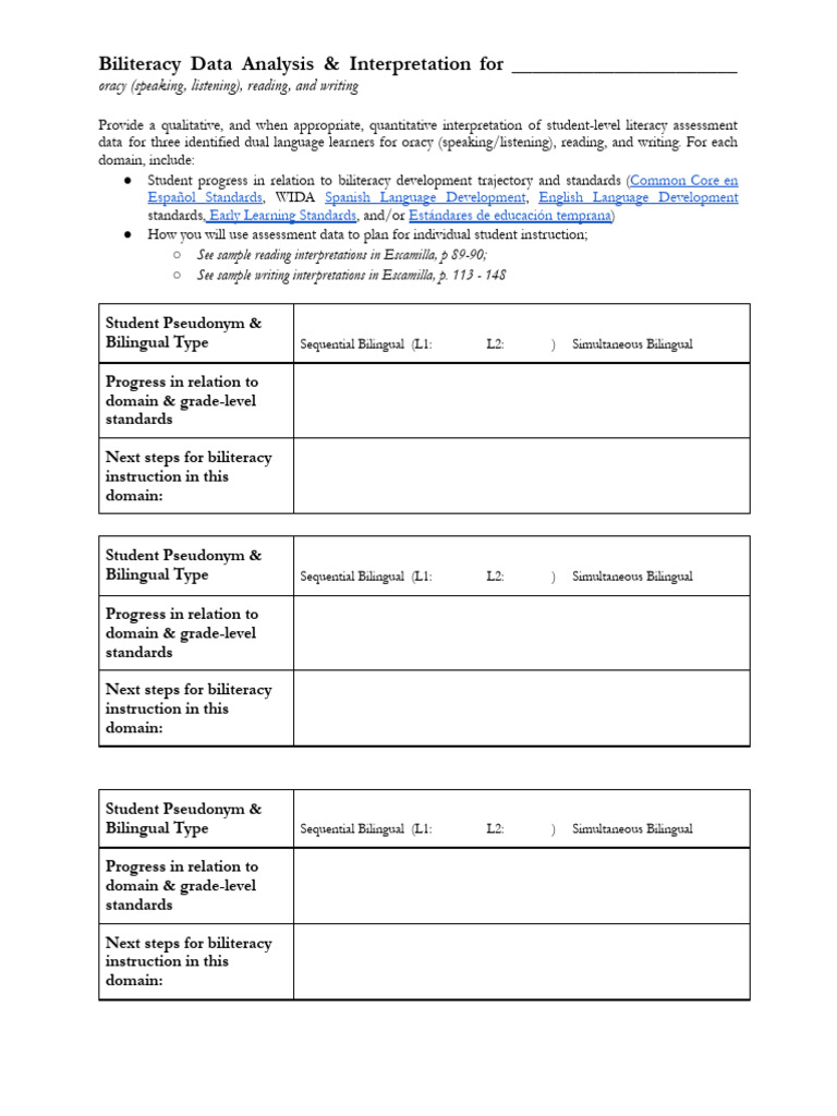 Biliteracy Assessment Analysis Guide | PDF