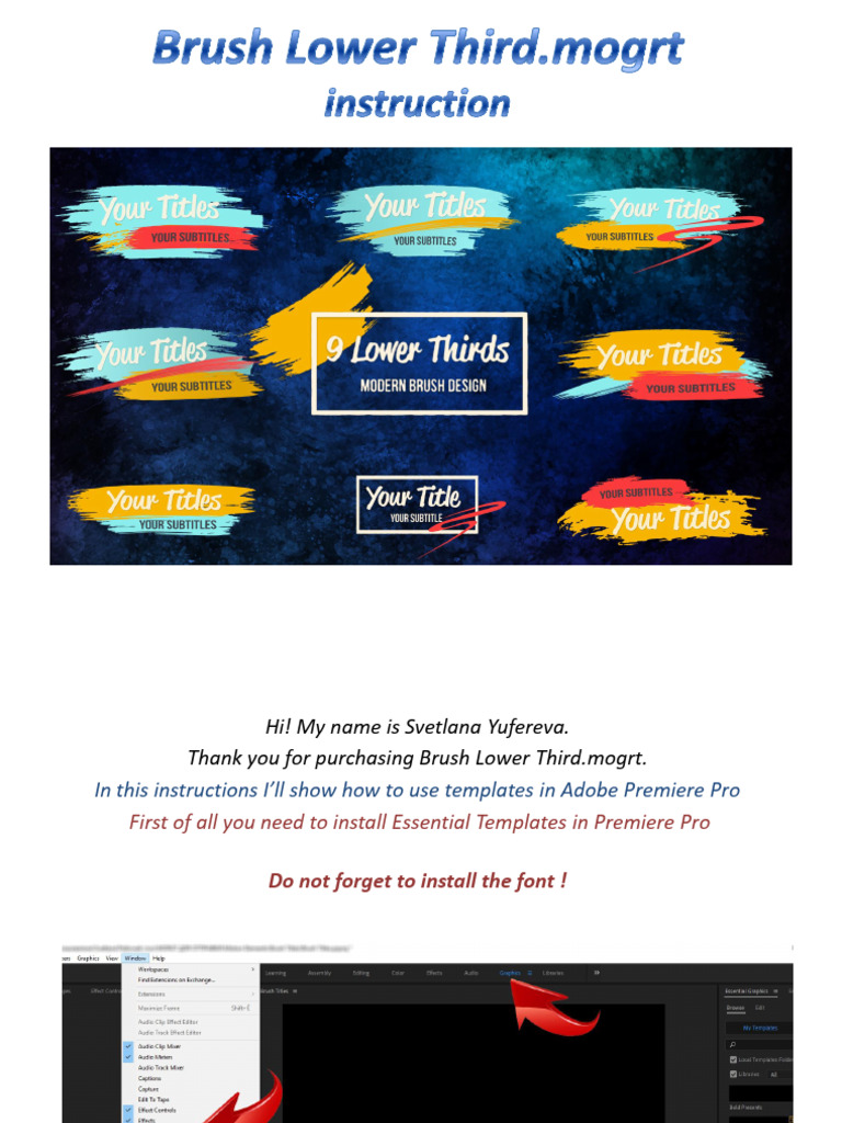 Motion Graphics Templates Instruction | PDF
