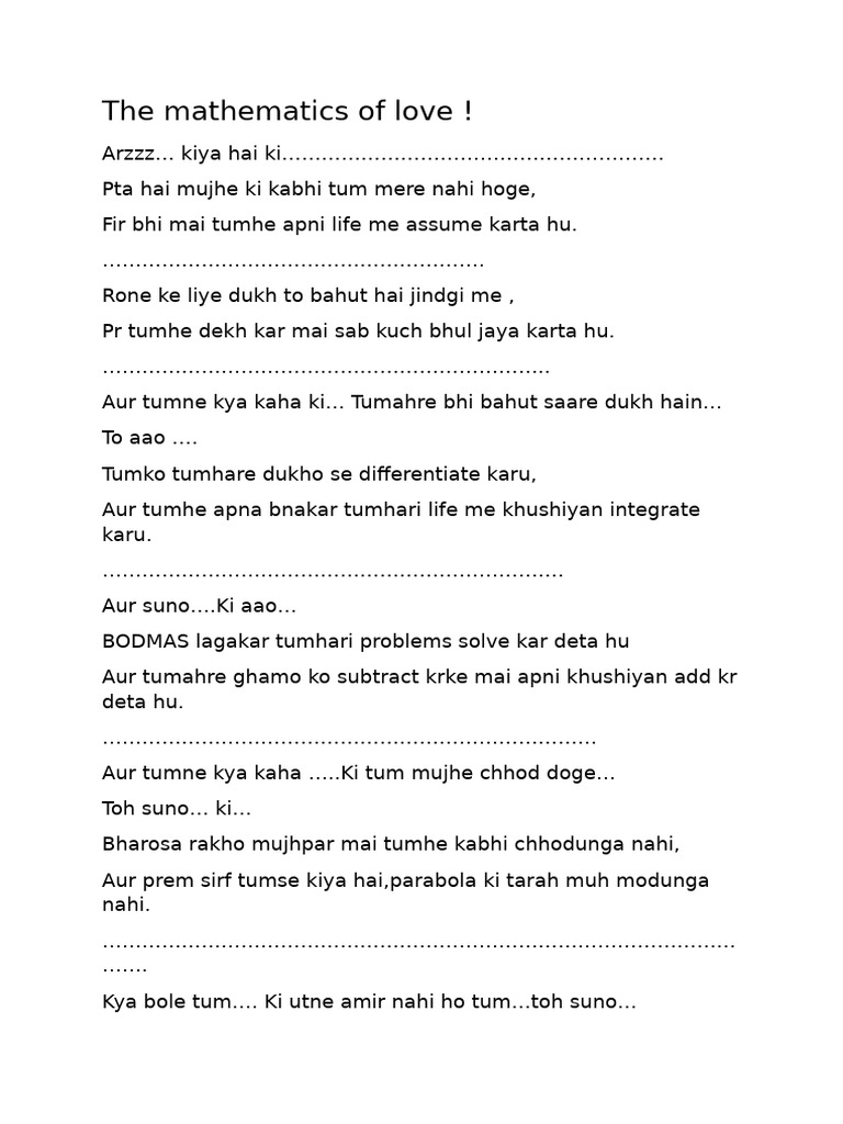 The Mathematics of Love | PDF