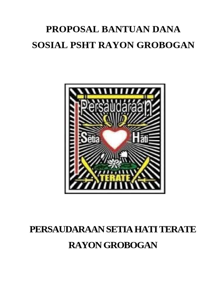 Proposal Bantuan Dana Sosial PSHT Rayon Grobogan | PDF