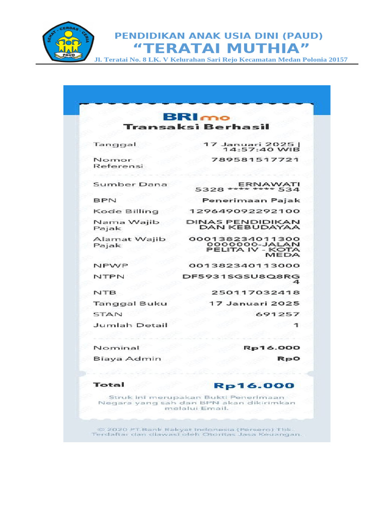 Bukti TF Pajak - 032109 | PDF