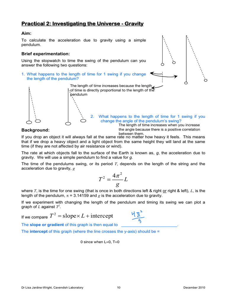 Acceleration of Freefall Lab | PDF | Pendulum | Gravity