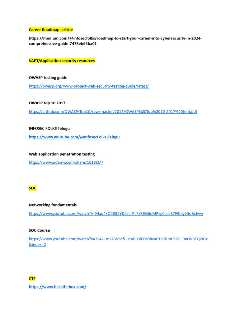 SOC & VAPT Resources | PDF