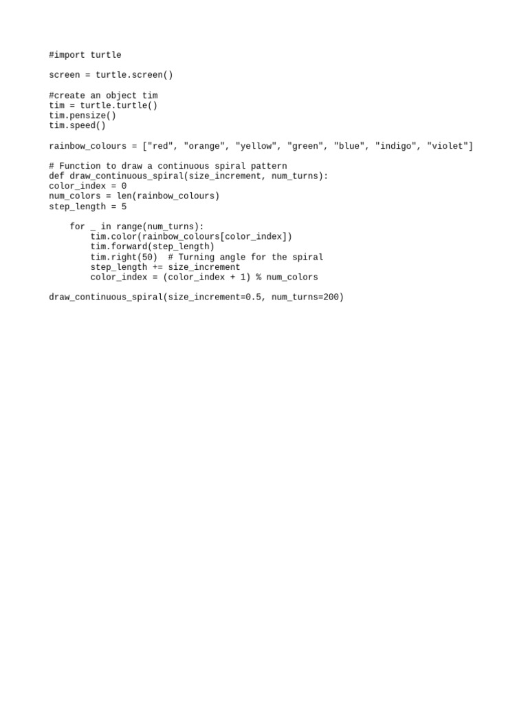 Draw - Continuous Spiral-Rainbow Color (Try 1) | PDF
