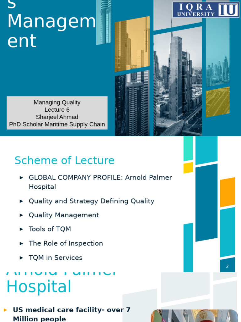 OM Lecture 6 - Managing Quality | PDF | Six Sigma | Quality Management