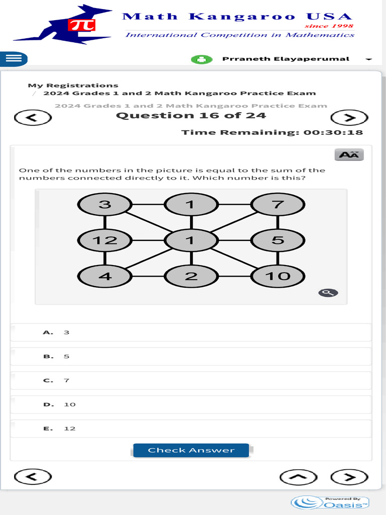 Math Kangaroo Question | PDF
