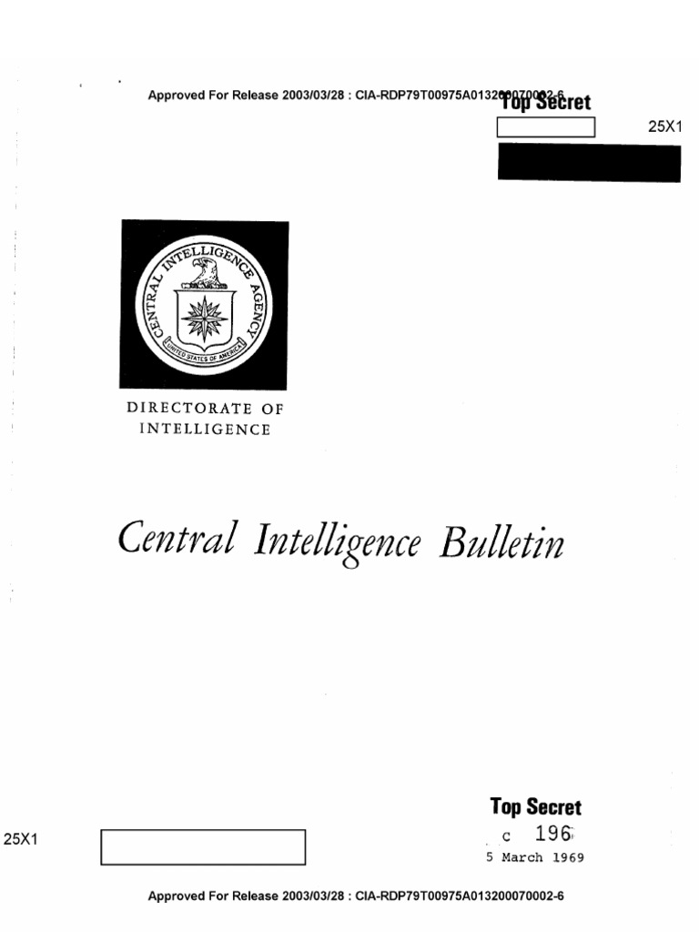 Central Intelligence Bulletin 1969 | PDF