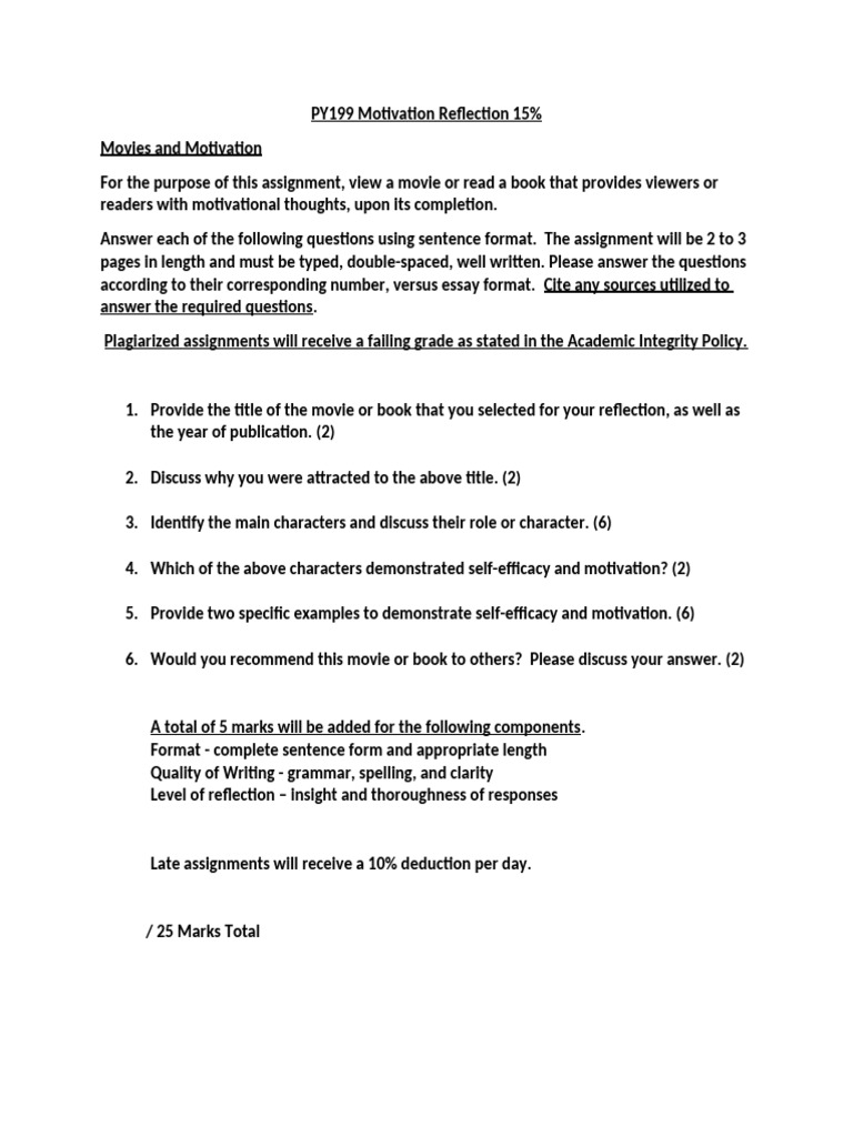 PY199 Motivation Reflection | PDF