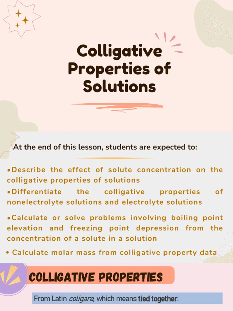 Unit 11 - Solutions (Colligative Properties) | PDF | Gases | Transparent Materials