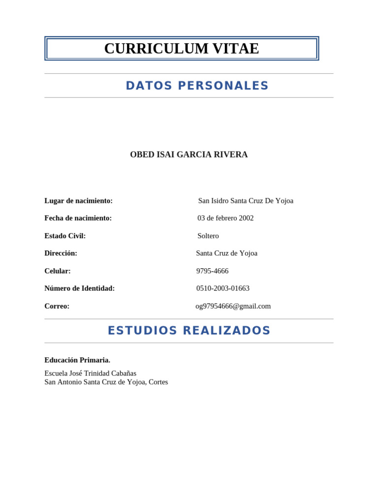 CV Obed Garcia | PDF