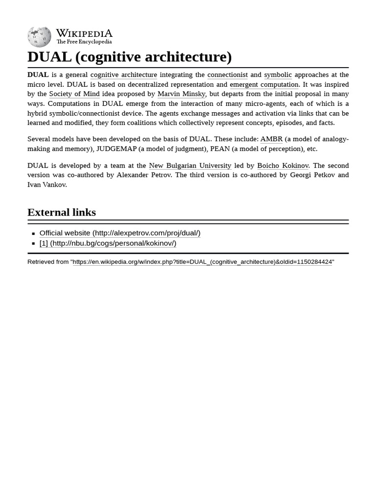 DUAL (Cognitive Architecture) | PDF DUAL (Cognitive Architecture) | PDF