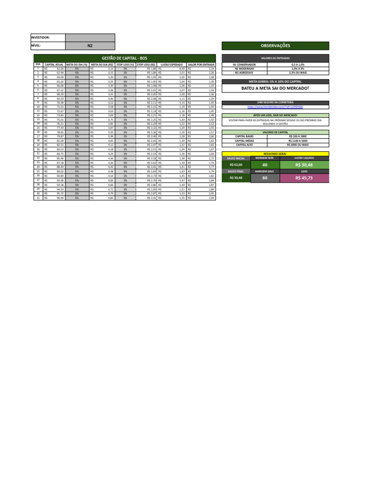 Estratégia de Gestão de Capital BOS | PDF