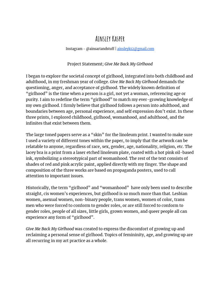 Artist Statement | PDF