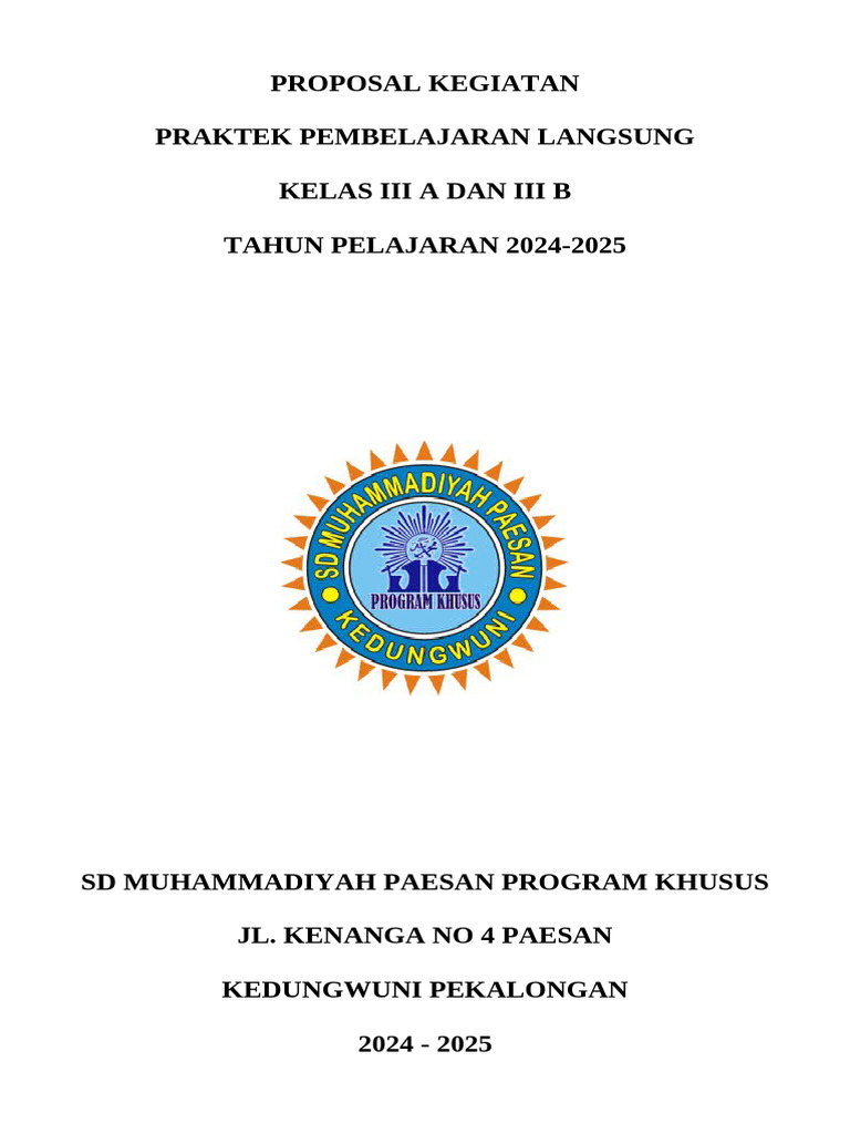 Kelas 3 Edit__proposal Ppl Kelas 3_2025-2026 | PDF