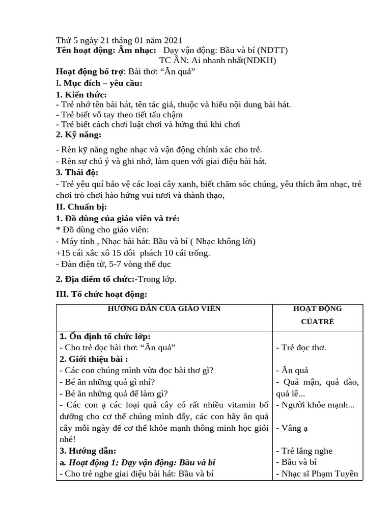 Giao-An-Am-Nhac-Day-Van-Dong-Bau-Va-Bi-Ndtt | PDF