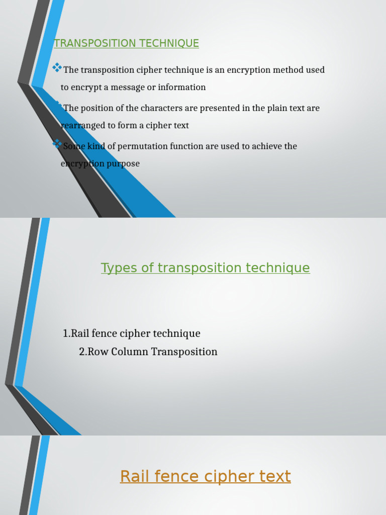 Transposition Technique | PDF | Cipher | Applied Mathematics