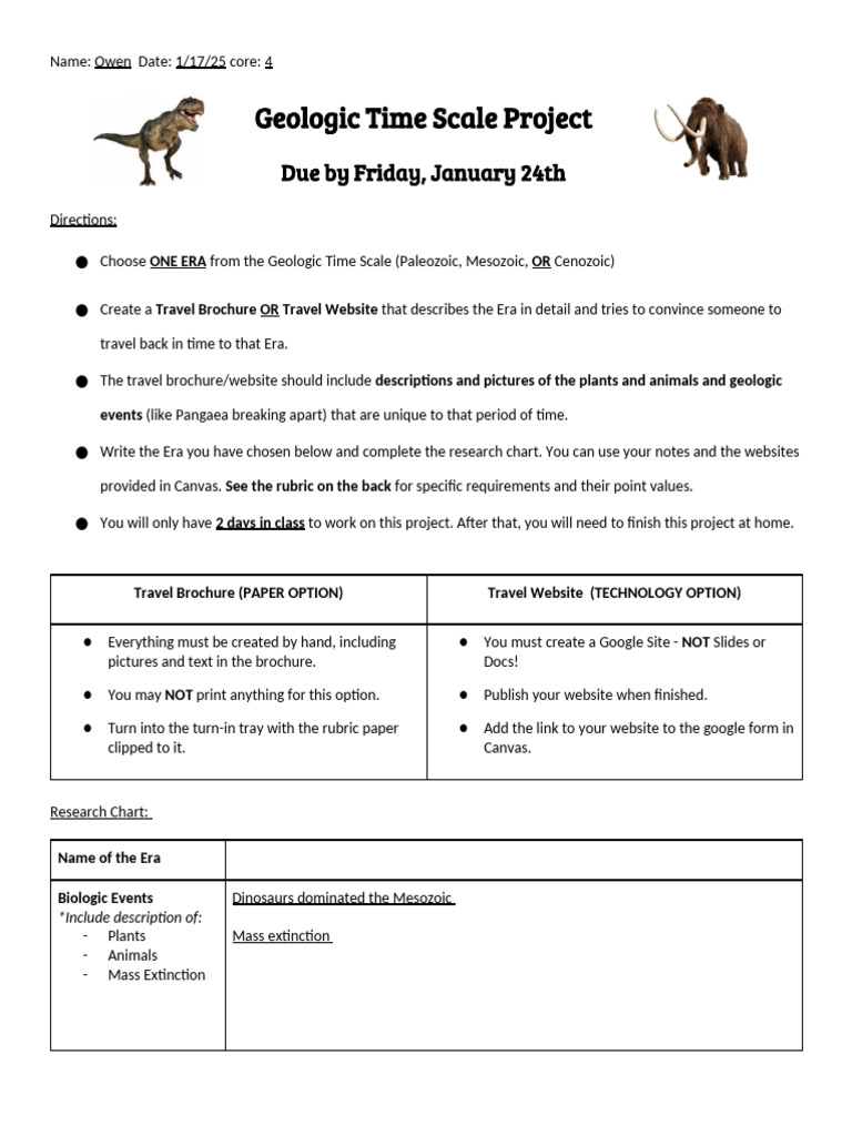 Geologic Time Scale Project (Travel Brochure - Website) | PDF | Nature ...