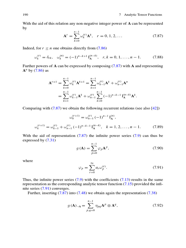 190 7 Analytic Tensor Functions: R N R K K | PDF | Tensor | Power Series