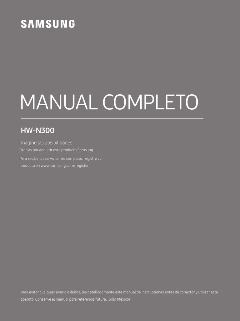 Manual de Usuario Soundbar Samsung HW-N300 | PDF | Bluetooth | Control ...