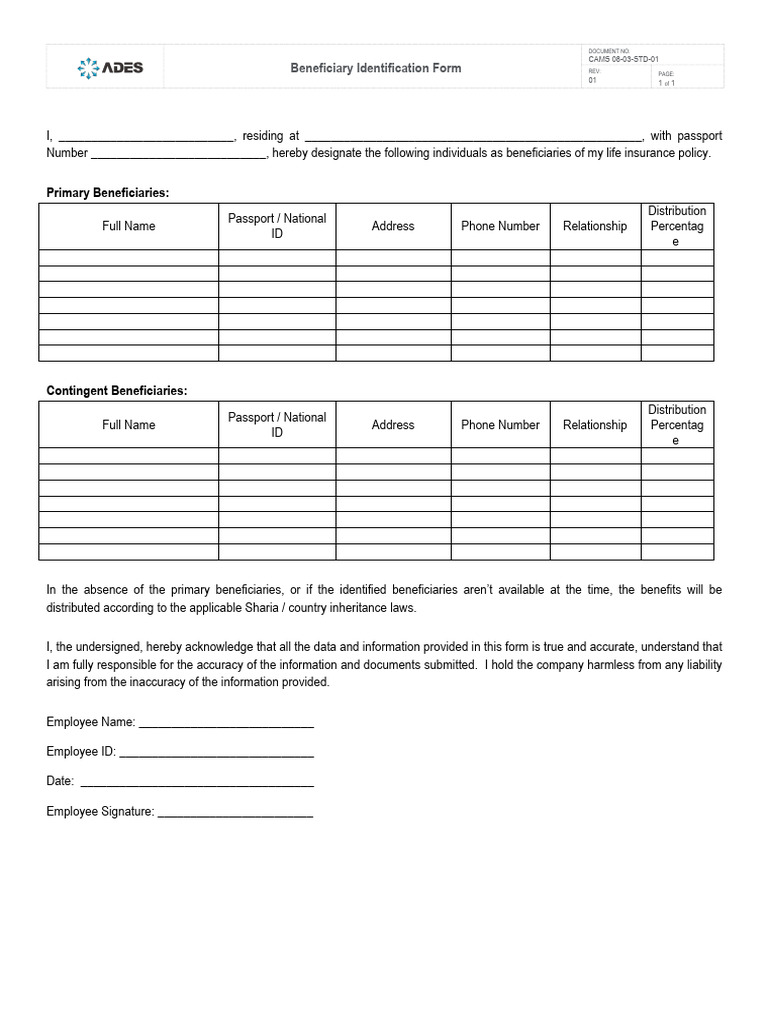 Insurance Form | PDF