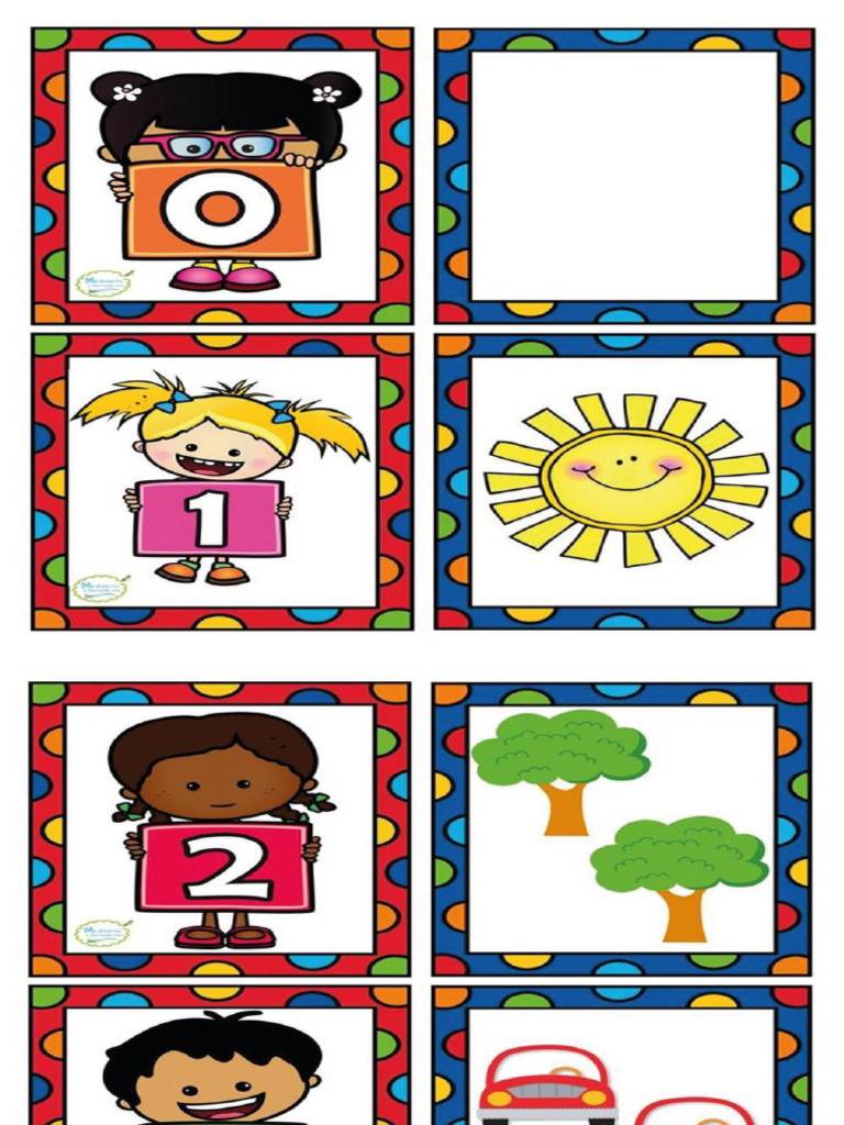 Memorama de Números Del 1 Al 20 | PDF