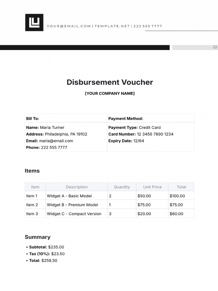 Disbursement Voucher Template | PDF