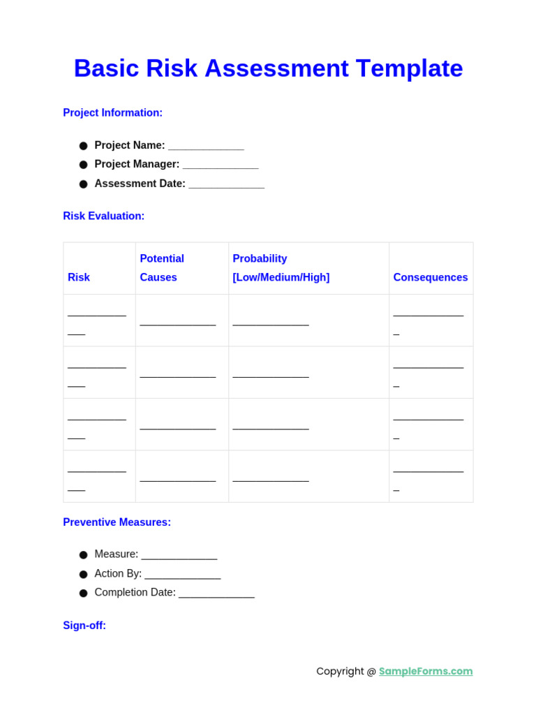Basic Risk Assessment Template | PDF