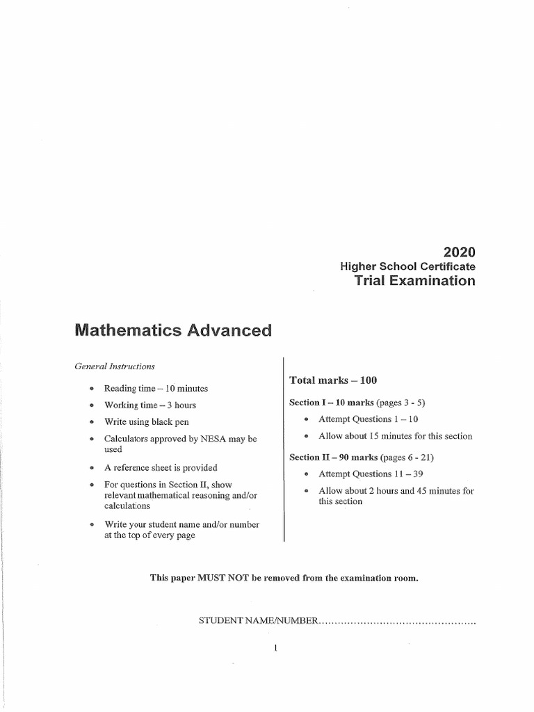 2020 Independent Trial Paper | PDF