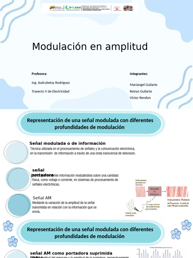Amplitud de Onda Diapositivas de Exposicion | PDF | Modulación | Amplitud
