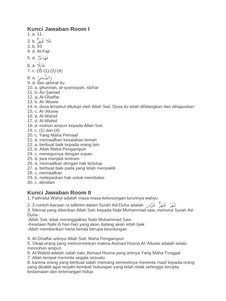 Kunci Jawaban Soal Pai II | PDF
