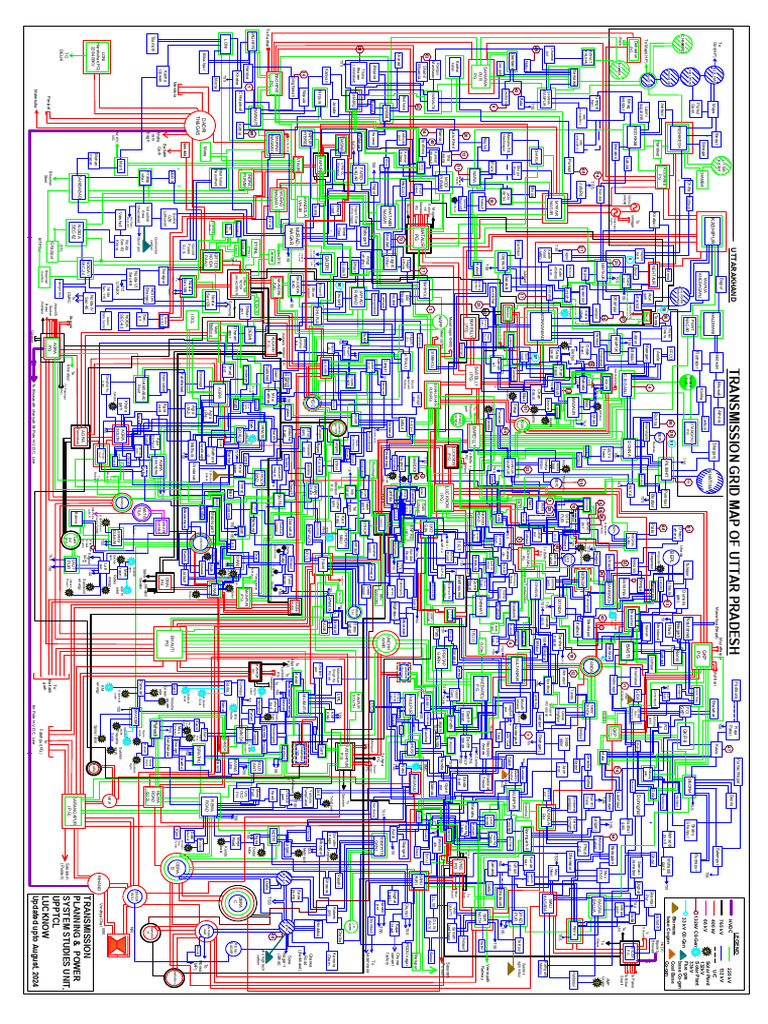 Uttar Pradesh Transmission Grid Map | PDF | Electric Power | Electric ...