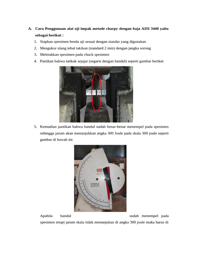 Cara Penggunaan alat Uji Impak dan Uji Kekerasan | PDF