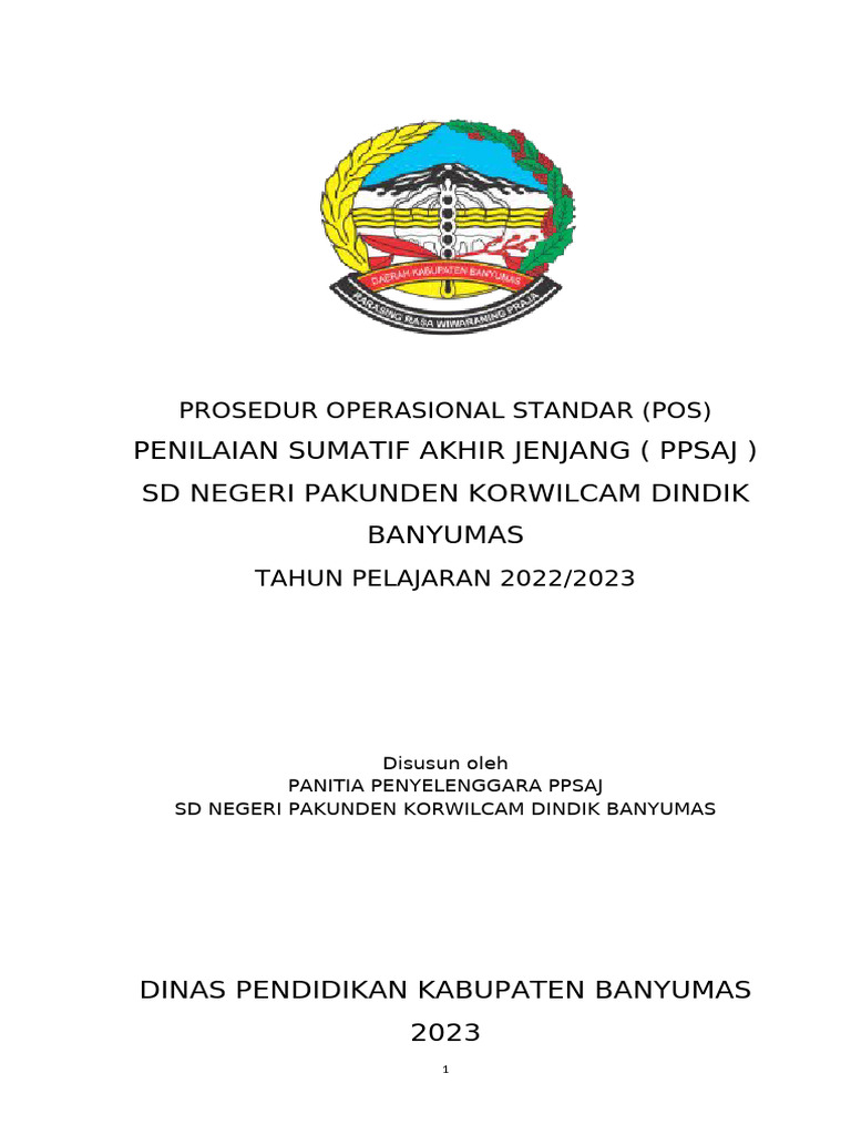 Pos Psaj SDN Pakunden TH 2022 - 2023 (Revisi) - 011726 | PDF