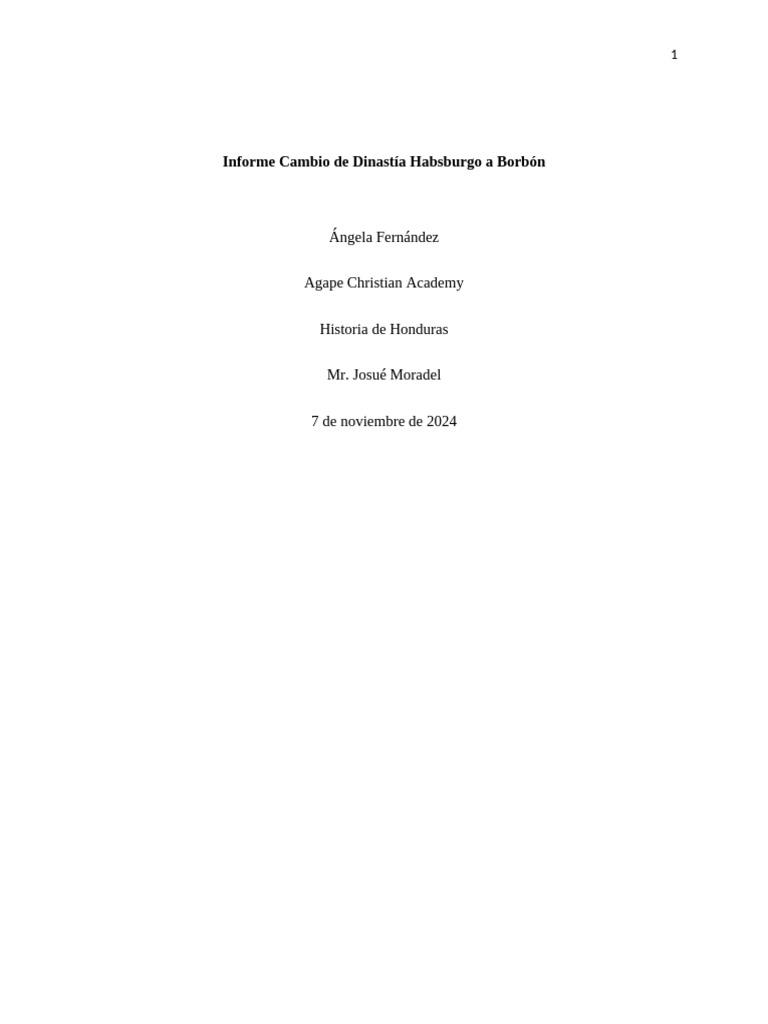Informe Cambio de Dinastía Habsburgo A Borbón | PDF | Imperio español ...