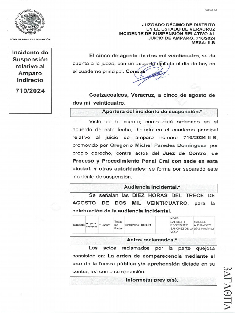 Acuerdo Incidental 710 2024 05 Agos 2024 | PDF