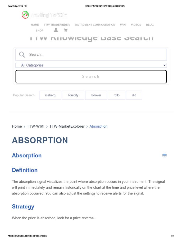 Absorption Indicator Documentation | PDF