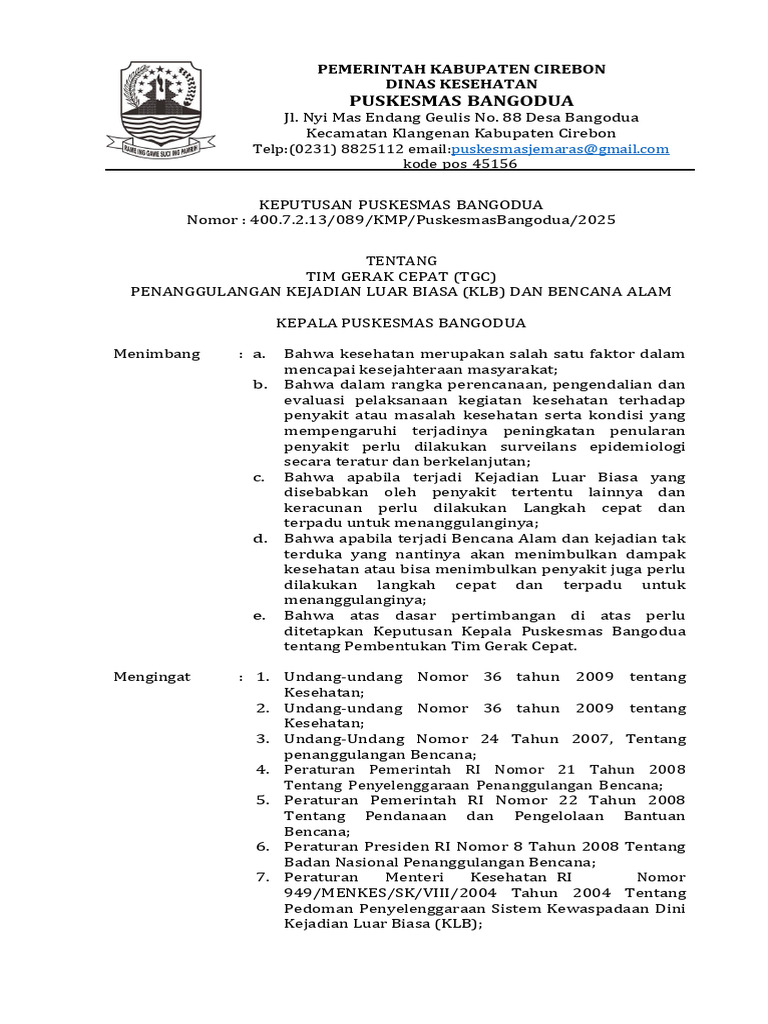 1.4.4.b. SK Tim Gerak Cepat (TGC) | PDF