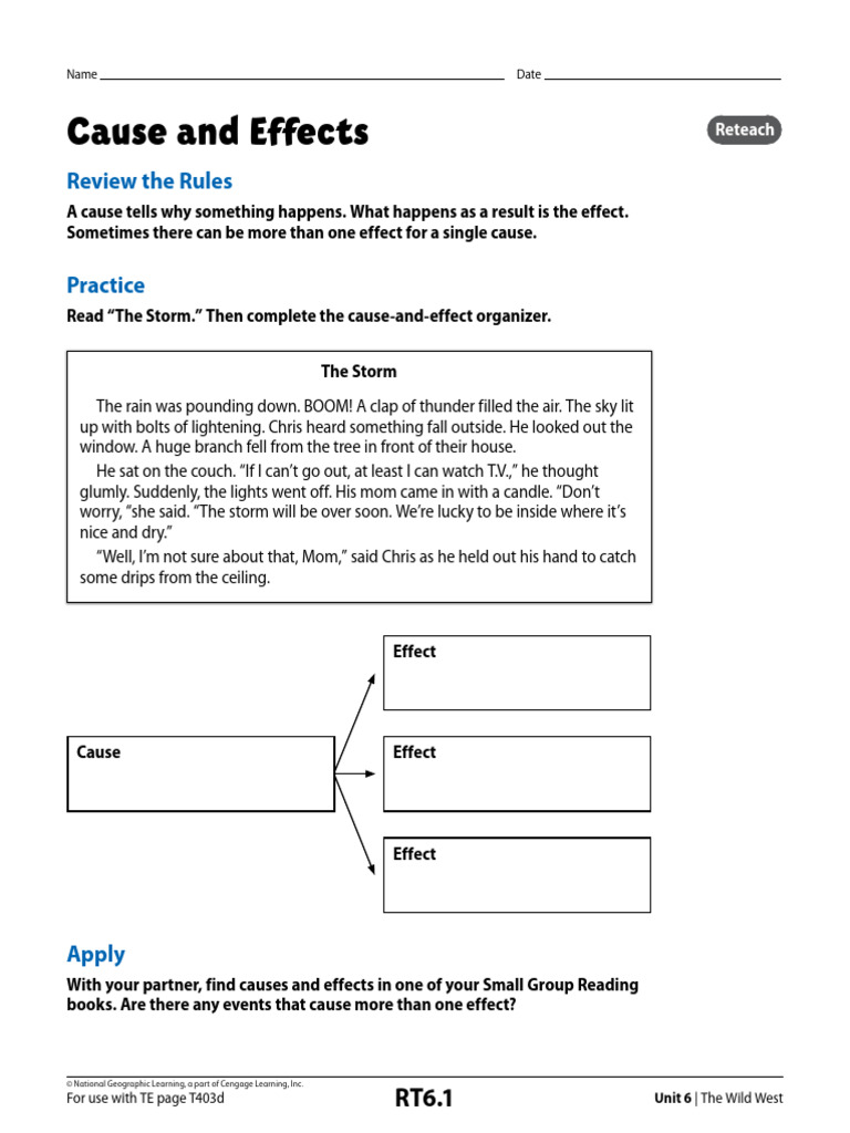 Cause and Effect Lesson Plan | PDF