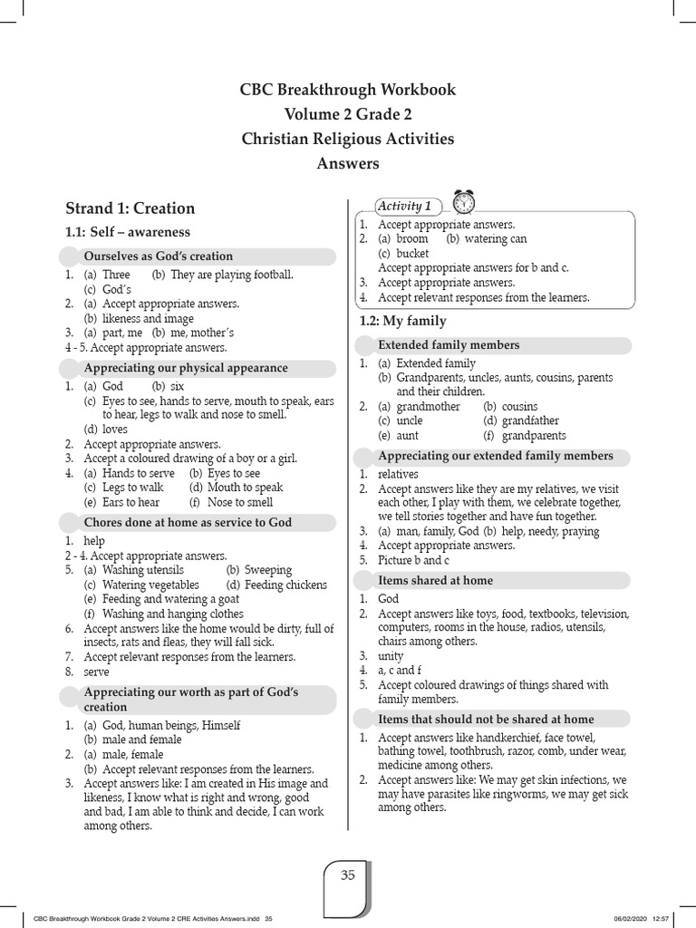 CBC-Breakthrough-Workbook-Grade-2-Volume-2-Answers | PDF | Noah | Jesus
