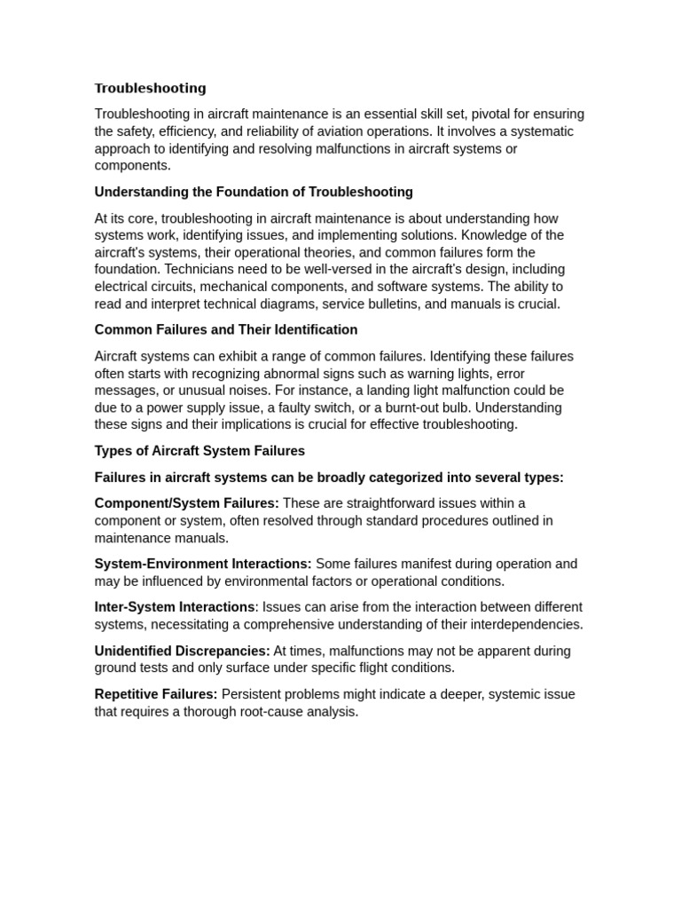 Aircraft Maintenance Troubleshooting Guide | PDF | Troubleshooting ...