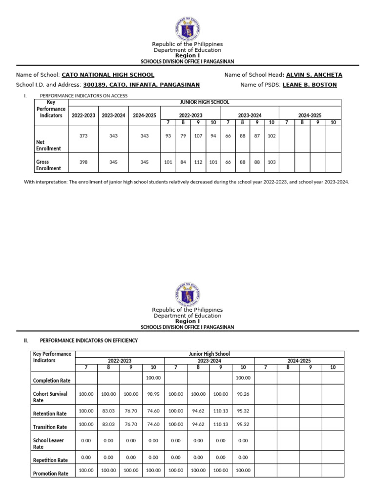 Performance Indicators - 2024-2025 | PDF