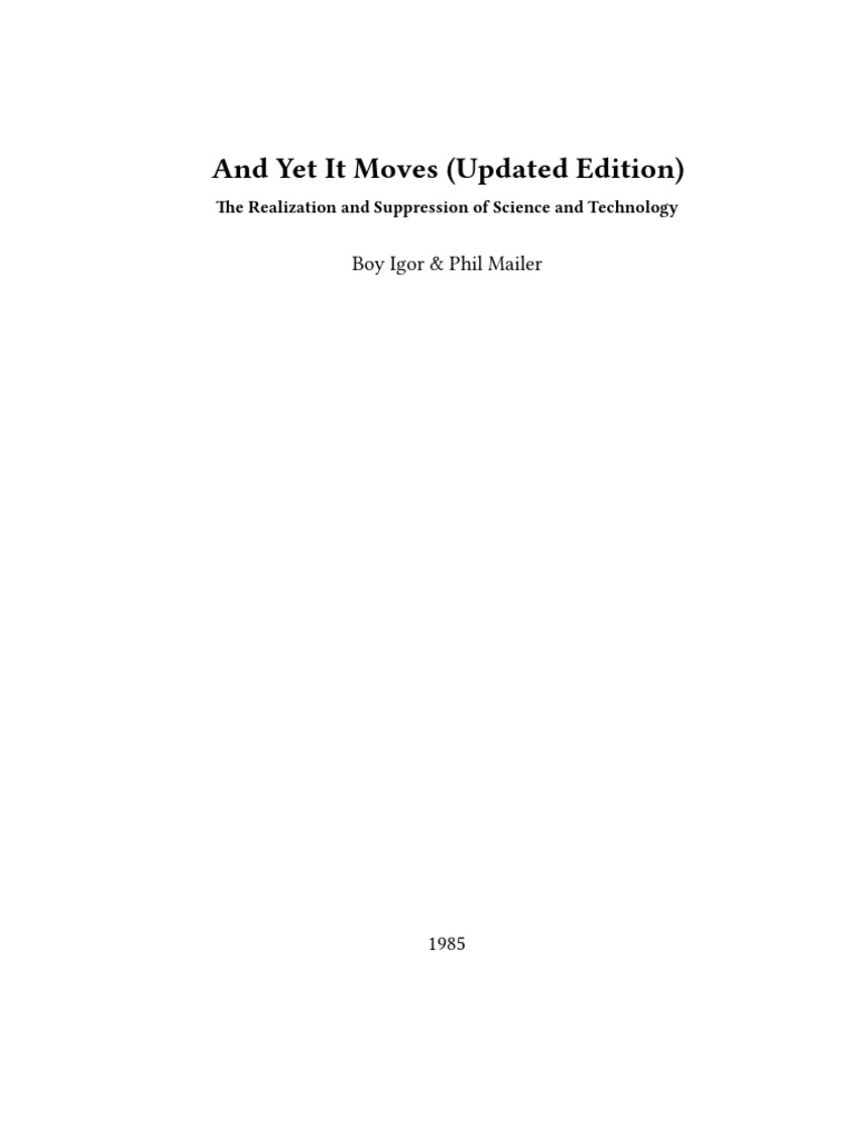 Boy Igor Phil Mailer and Yet It Moves Updated Edition | PDF | Science ...
