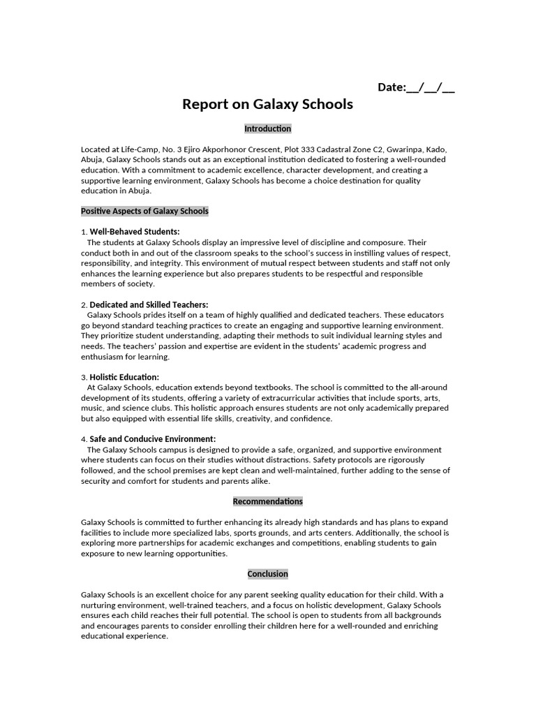 Galaxy Report | PDF | Teachers | Intelligence